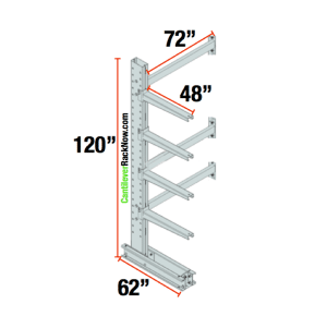 Cantilever Rack Add On Unit (120" High x 72" Wide) 48" ArmsIn Stock ...